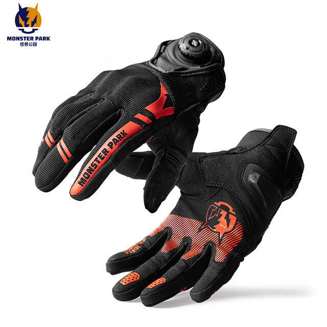 MONSTER PARK Motorcycle Racing Gloves Knob Adjust Full Finger Touch ...