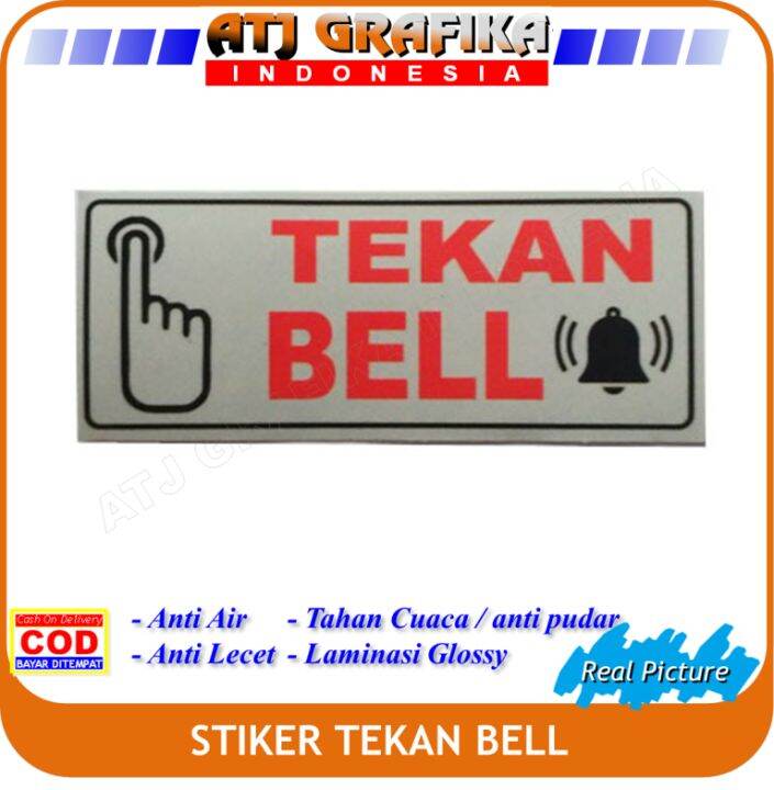 Stiker tekan bell alarm rumah lonceng bordering sticker pintu pagar ...