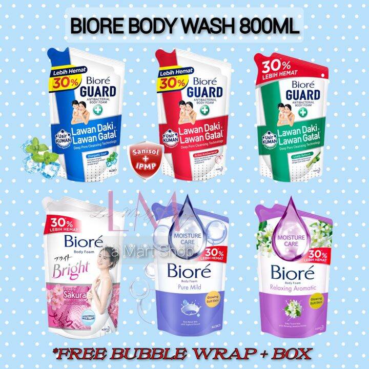 Biore Body Wash Refill 800ML Sabun Mandi Cair 800ML Biore Guard Pure Mild Relaxing Aromatic ...