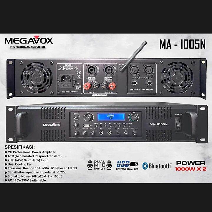 Power Amplifier Megavox MA 1005N 2×1000Watt Bluetooth | Lazada Indonesia