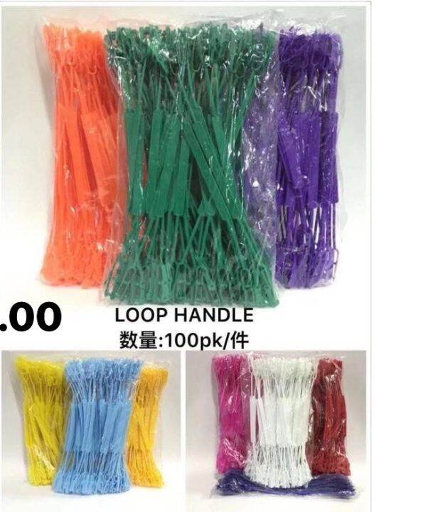 100pcs/pack plastic gift handle hi quality assorted colour | Lazada PH