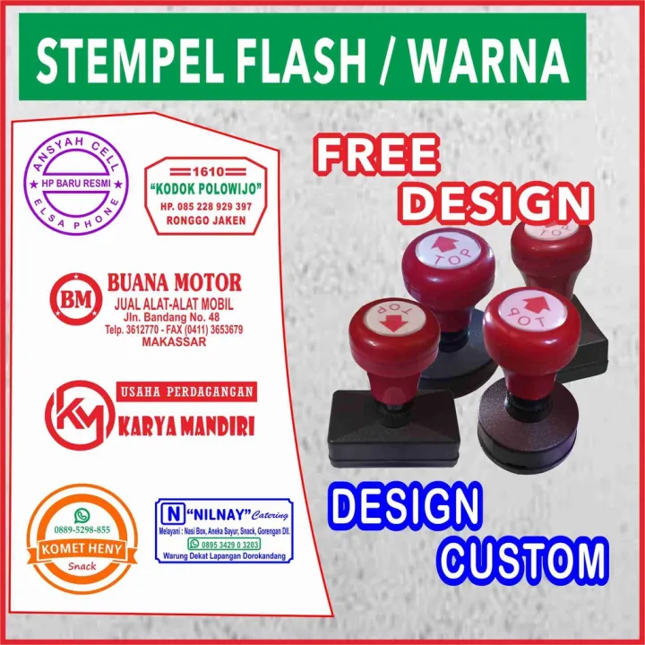 Cetak Stempel Flash Warna Otomatis Custom | Lazada Indonesia
