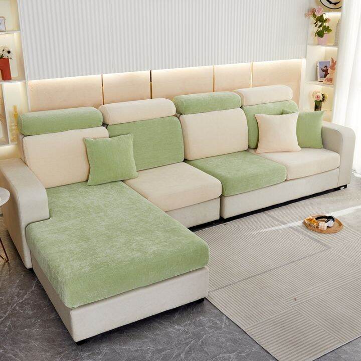 Thicken Chenille Sofa Seater Cover Plain Velvet Soft Sofa Couch Cover ...