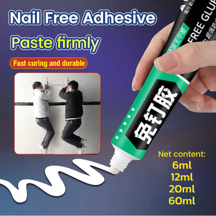 Digeo Strong Nail Free Adhesive Super Glue Quick-Drying No-Punch ...
