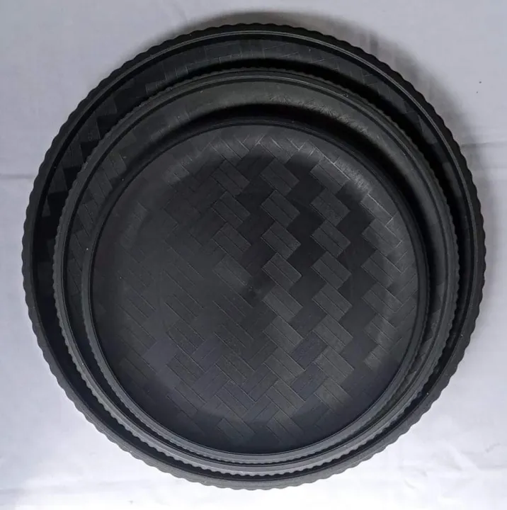 10 pcs. Round black plastic bilao / food tray | Lazada PH