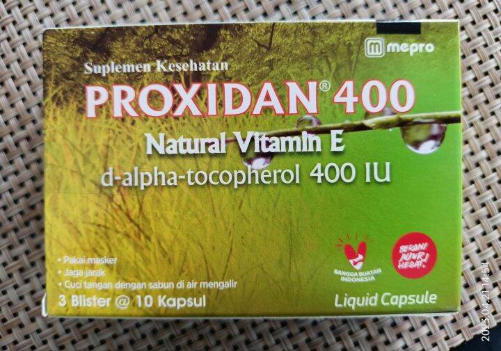 proxidan vit e 400 iu suplemen mencerahkan kulit/box isi 30 kapsul ...
