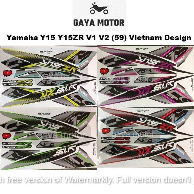 Yamaha Y15 Y15ZR V1 V2 (59) Vietnam Design Body Sticker | Lazada