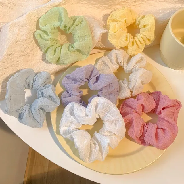 Celeste Korean Scrunchies Linen Pastel Hair Ties Y2K Scrunchies | Lazada PH