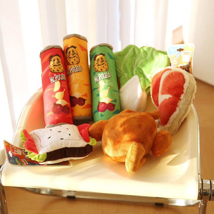 Dog Sound Toy Hamburger Fried Chicken Cabbage Shiba Inu French Bucket ...