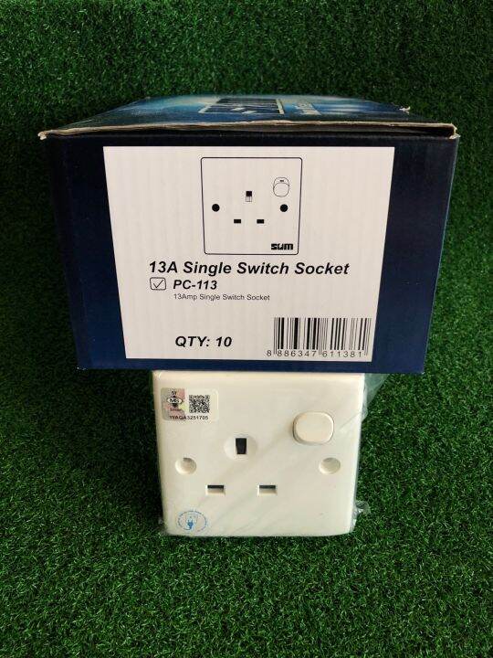 SUM 13A Single Switch Socket | Lazada