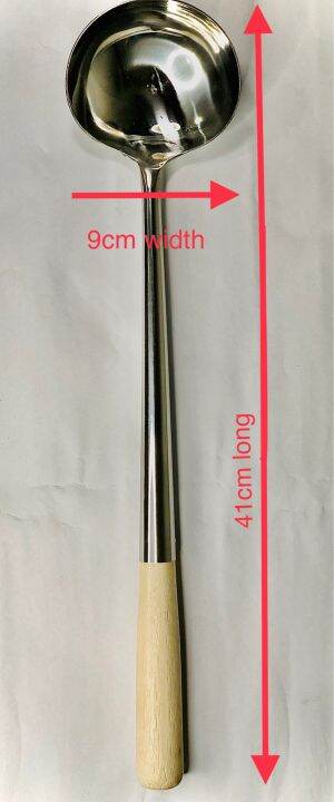 Ladle wooden handle sandok stainless steel | Lazada PH