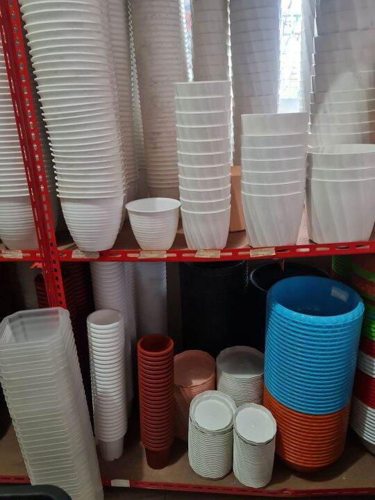 POT Bunga Plastik Putih ( Ready Berbagai jenis dan ukuran ) | Lazada ...