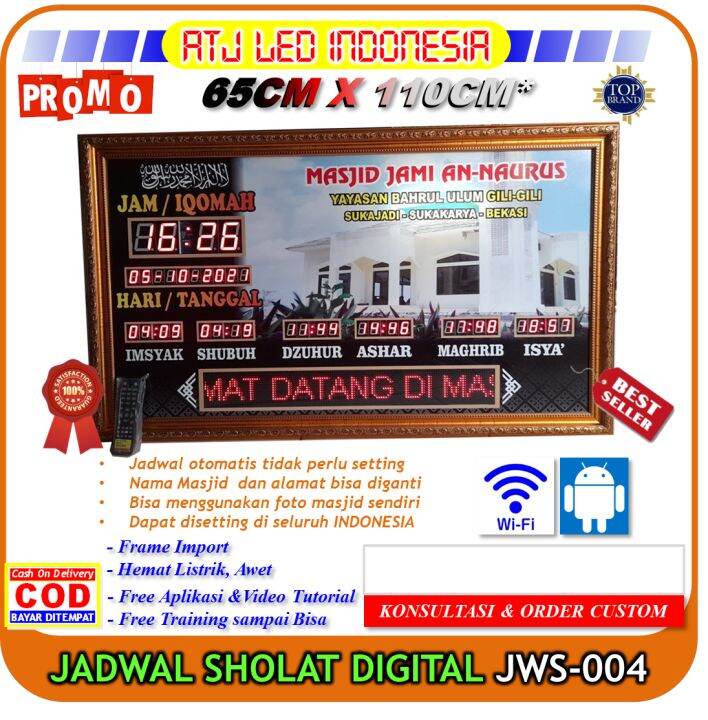 Original Jadwal Sholat Digital lampu led jam masjid musholla jadwal ...