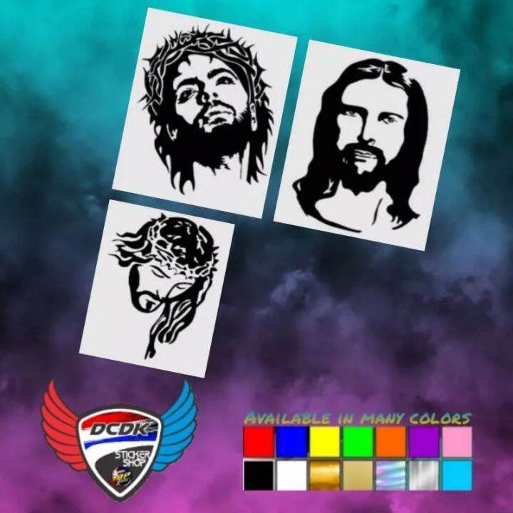 jesus face design sticker for motorcycle machine cut waterproof | Lazada PH