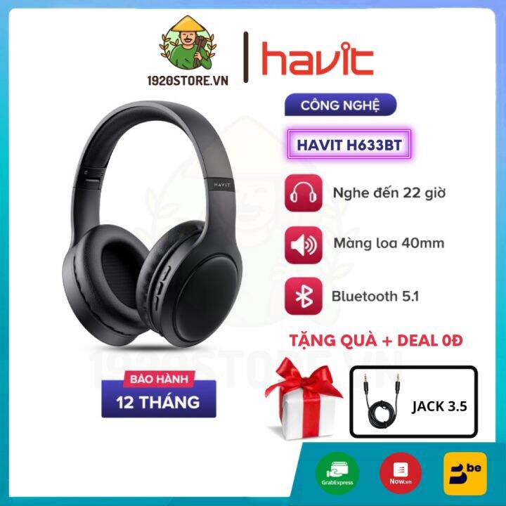 Tai Nghe Headphone Bluetooth HAVIT H633BT, Công Thái Học, Led RGB, Nghe Đến 22H - Chính Hãng BH ...