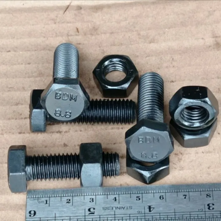 BAUT BAJA M12X40. BAUT MUR HTB 8.8 M12 X 40 FULL DRAT KUNCI 19 ...