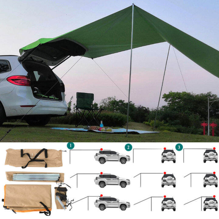 Car Tent Shelter Shade Camping Side Car Roof Top Tent Awning Waterproof UV Portable Camping ...