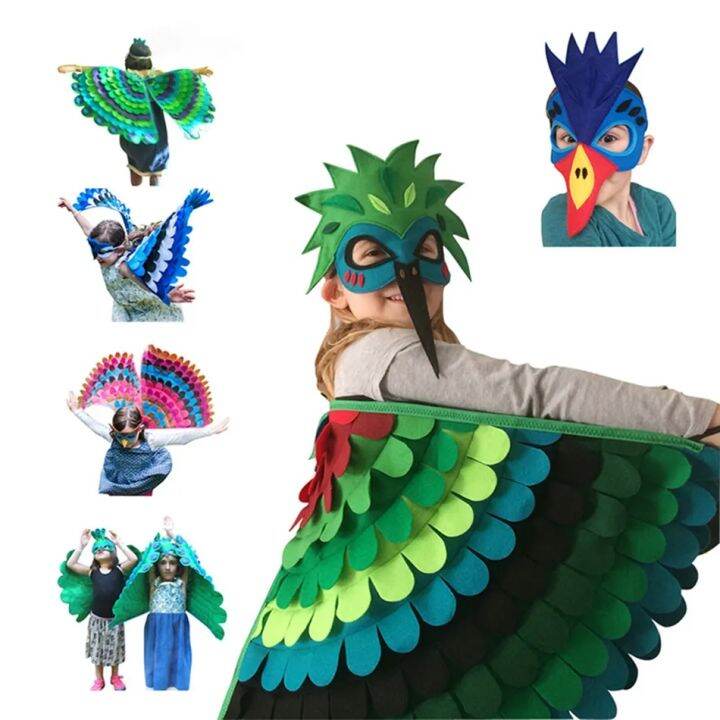 Betterservice Children's Cosplay Bird Wings Cloak Owl Peacock ...