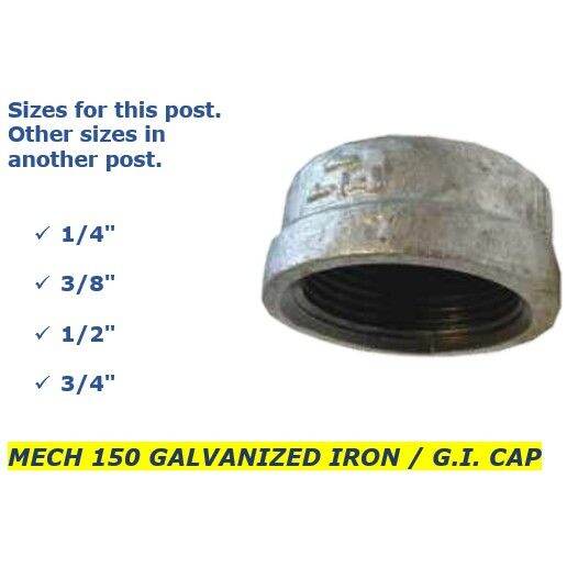 G.I. END CAP MECH 150 1/4" TO 4" GALVANIZED IRON | Lazada PH