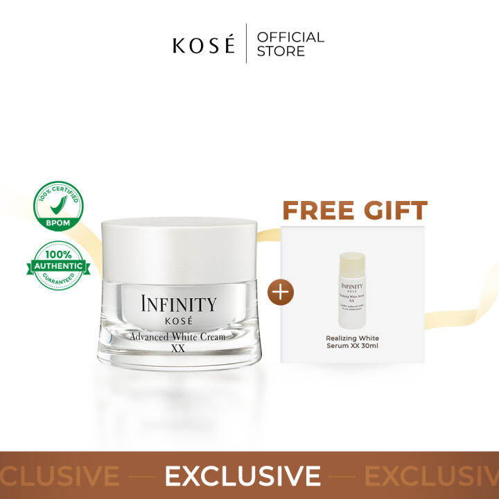 KOSE INFINITY ADVANCED WHITE CREAM XX - 40 G + FREE Realizing White Serum XX 30ml | Lazada Indonesia