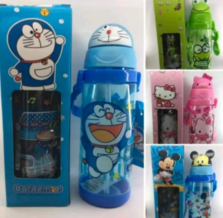Botol Air Minum Anak Karakter HELLO KITTY , DORAEMON , KAROPI 450ML ...