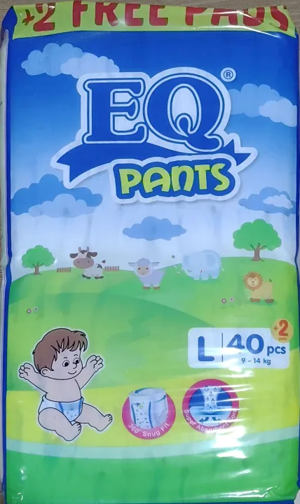 EQ PANTS LARGE 40+2 baby disposable diaper | Lazada PH
