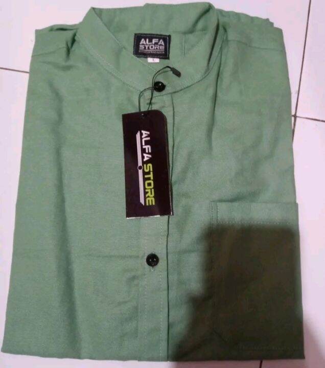 kemeja PRIA casual Jumbo lingkar dada 125 bahan linen premium | Lazada ...