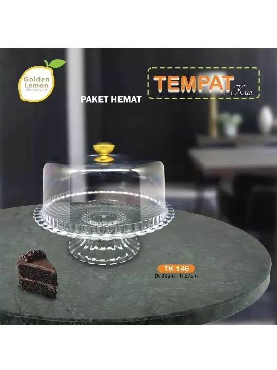 Tempat Kue Bulat Cantik Bening TK 146 Golden Lemon Cake Tray | Lazada ...
