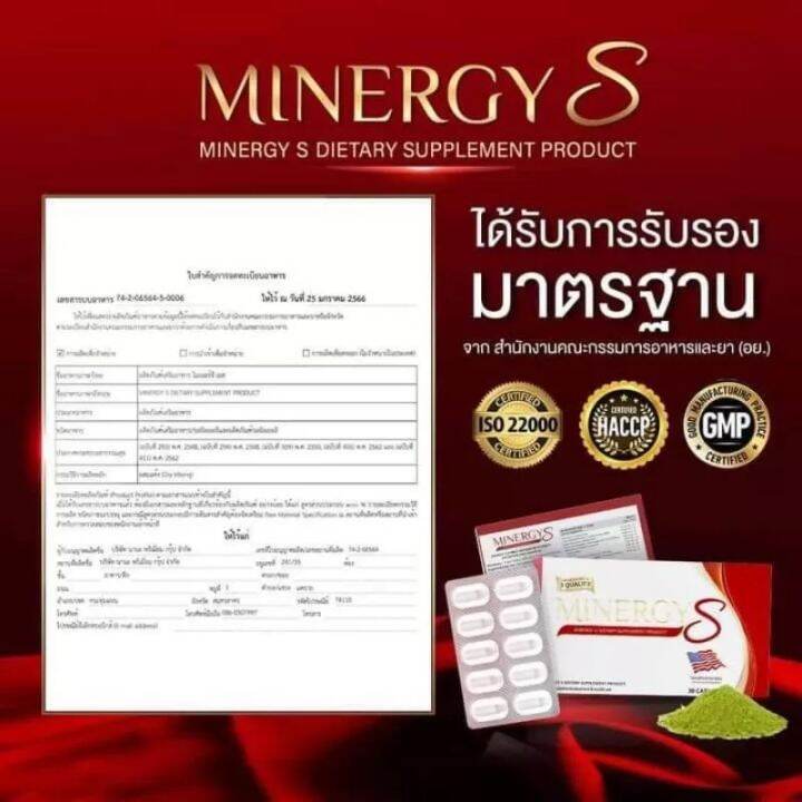 Minergy S ไมเนอร์จี้เอส ปราบไขมันแก่ (1 กล่อง = 30แคปซูล ) **ของแท้จากบริษัท** | Lazada.co.th