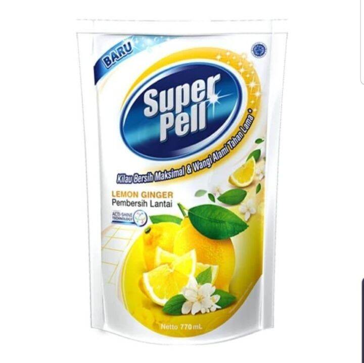 Super Pell Pembersih Lantai Lemon Ginger Acti Shine Technology 770 Ml ...