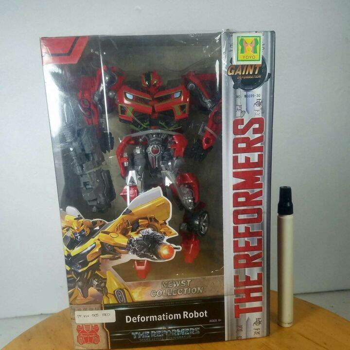 mainan the reformers action figure deformation transformers stinger red bumble bee tinggi ...