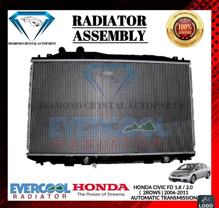 EVERCOOL RADIATOR ASSEMBLY HONDA CIVIC FD 1.8 / 2.0 ( 2 ROWS ) 2006 ...