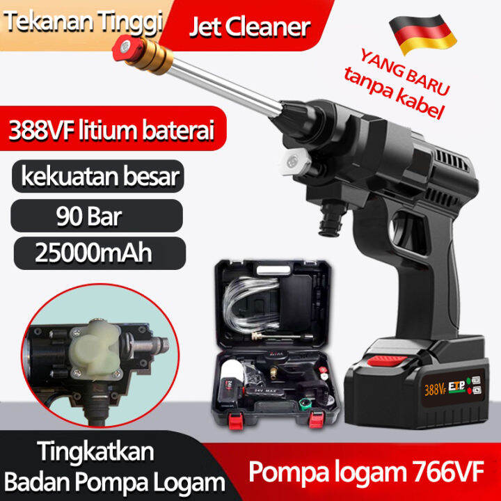 388VF 2*baterai Alat cuci motor semprot cordless tekanan tinggi mesin ...