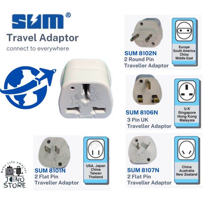 SUM Universal Multi Travel Adaptor Converter for International Plug ...
