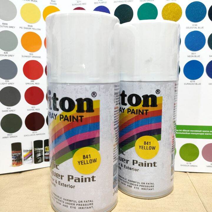 Diton Spray Paint Pilox Pilok Diton Yellow Kuning Glossy 841 300cc Cat Semprot Diton ukuran ...