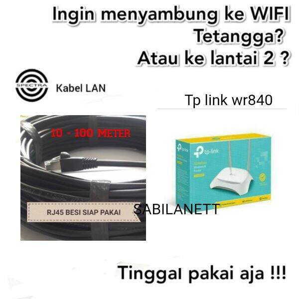 Paket Kabel LAN 15 METER + WiFi Router Untuk penguat sinyal | Lazada ...