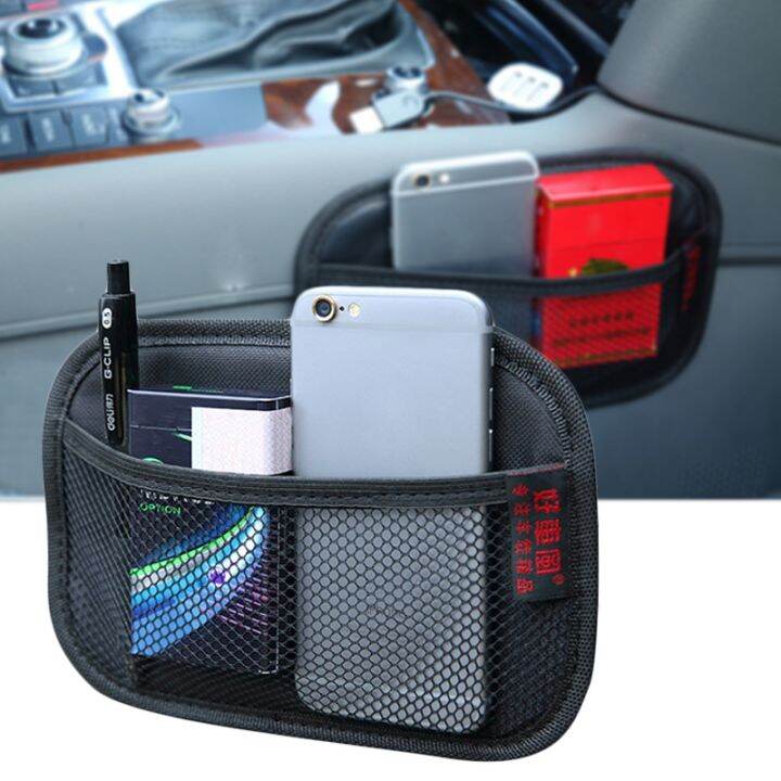 Car Storage Net Pocket Multi-use Leather Oxford Fabric Mesh Bag Auto ...