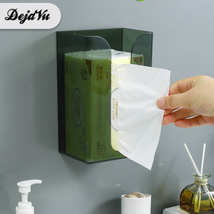 Tempat Tissue Tempat Tisue Transparan Tempel Dinding Dapur Toilet Kotak ...