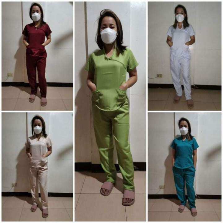 Chinese collar plain scrub suit (Pitch Twill) | Lazada PH