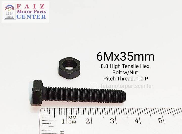 KS. 6x35mm HEXAGON HIGH CARBON BOLT WITH NUT | Lazada PH