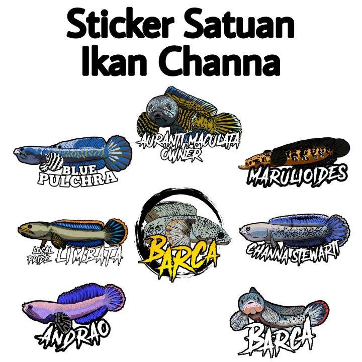sticker vectors ikan channa BISA COD | Lazada Indonesia
