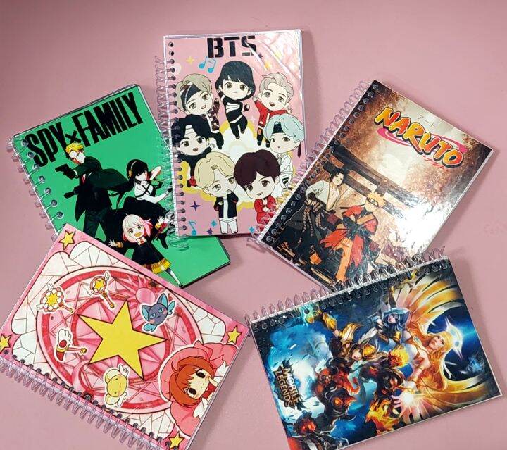 Cute K-pop and Anime Theme A6-sized Notebook ( Spy X Family, BTS ...