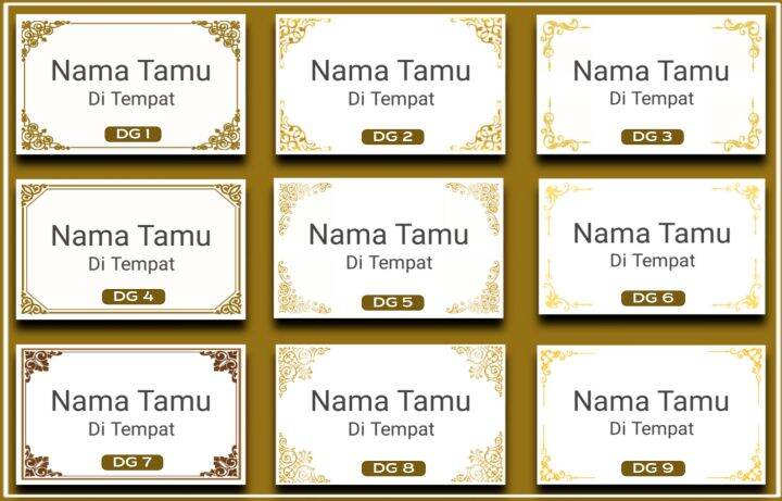 Cetak Nama Tamu Bermotif (100 Pcs) | Label Nama Tamu Custom | Banyak ...