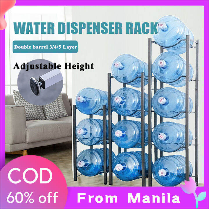 Water Gallon Racks Double Column 3/4/5 Layer Carbon Steel Bottled Water ...