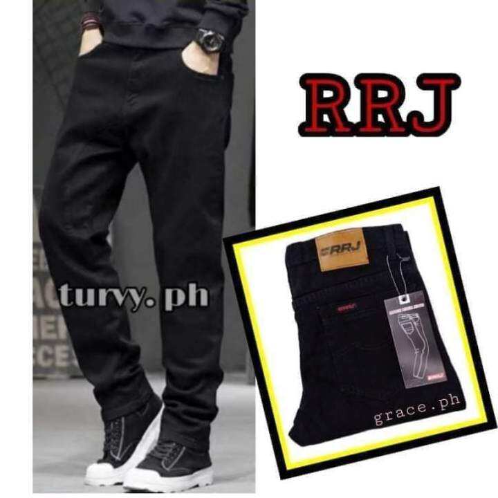 RRJ MAONG PLAIN BLACK STRAIGHT CUT JEANS PANTS FOR MEN 26-36 | Lazada PH