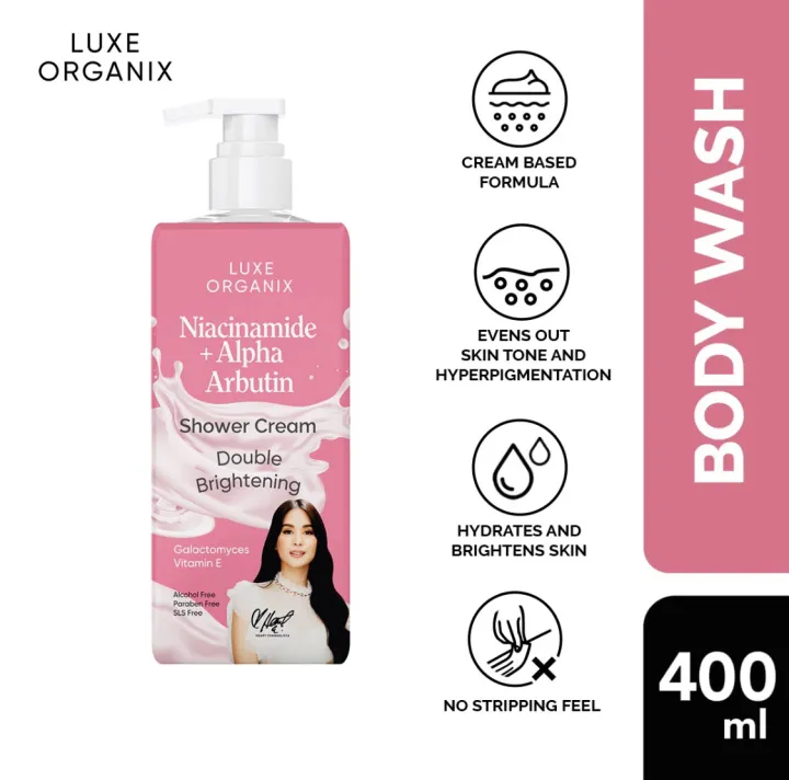 LUXE ORGANIX Niacinamide + Alpha Arbutin + Vitamin E Shower Cream 400ml | Lazada PH