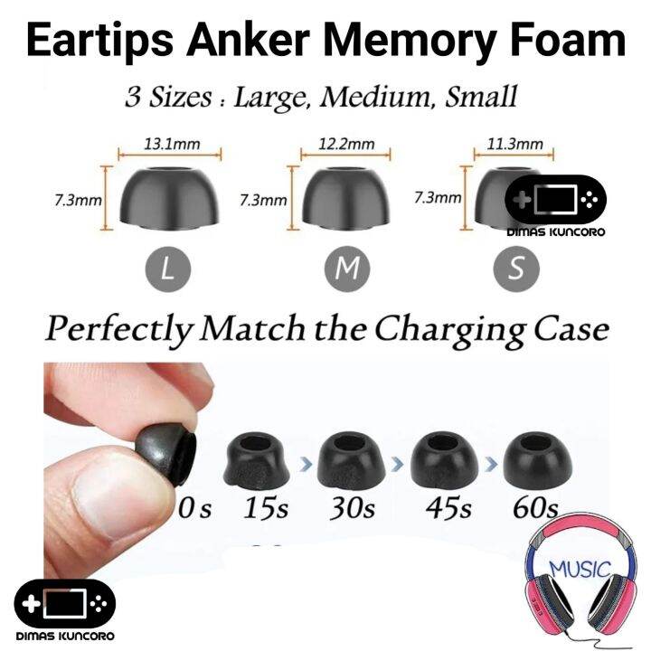 Eartips Anker Memory Foam Busa Soundcore Liberty 3 2 Pro Air 2 X Ear ...