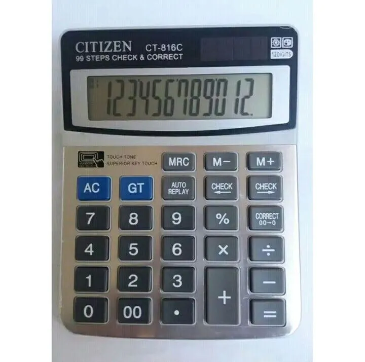 KALKULATOR CITIZEN CT 816 C / 12 DIGIT / ADA CHECK DAN CORRECT ...