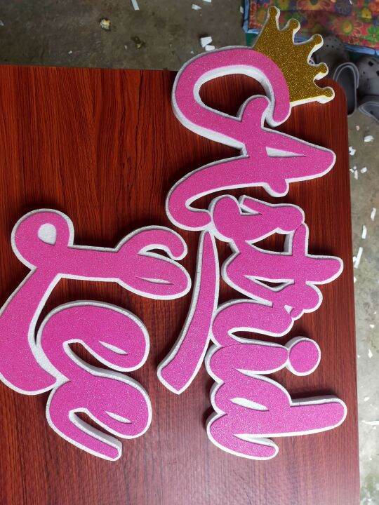 Per Letter styro backdrop name with glitters | Lazada PH