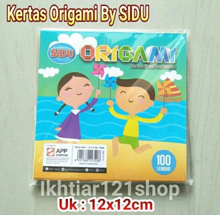 SIDU KERTAS ORIGAMI 12x12 KERTAS LIPAT KERTAS WARNA 1 SISI ISI 100 ...
